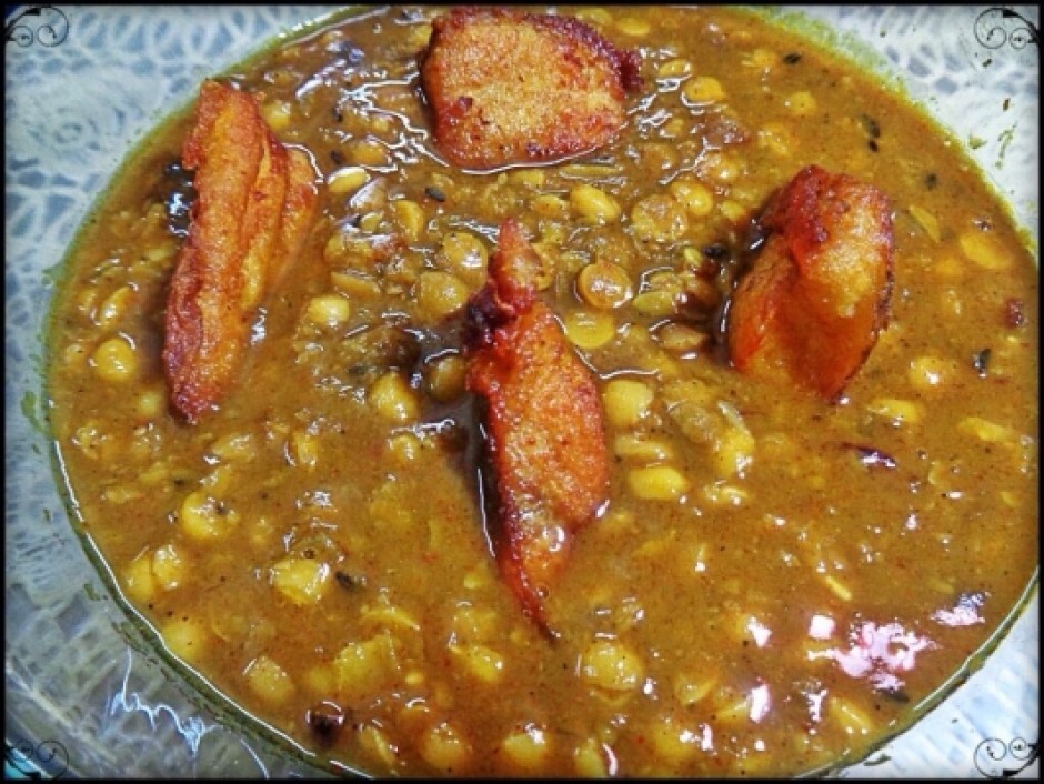 Split Black Gram with Fish.