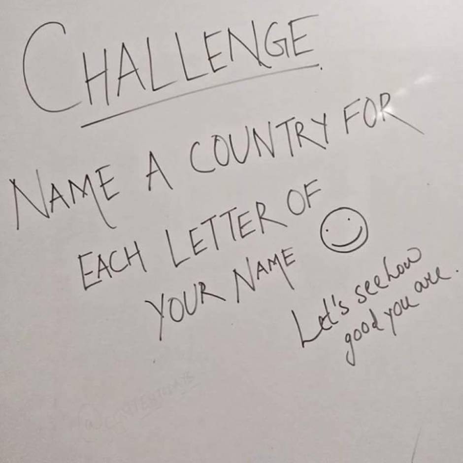 Write the names of countries