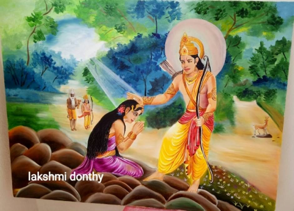 Lord Sri rama god , oil painting time taken two months