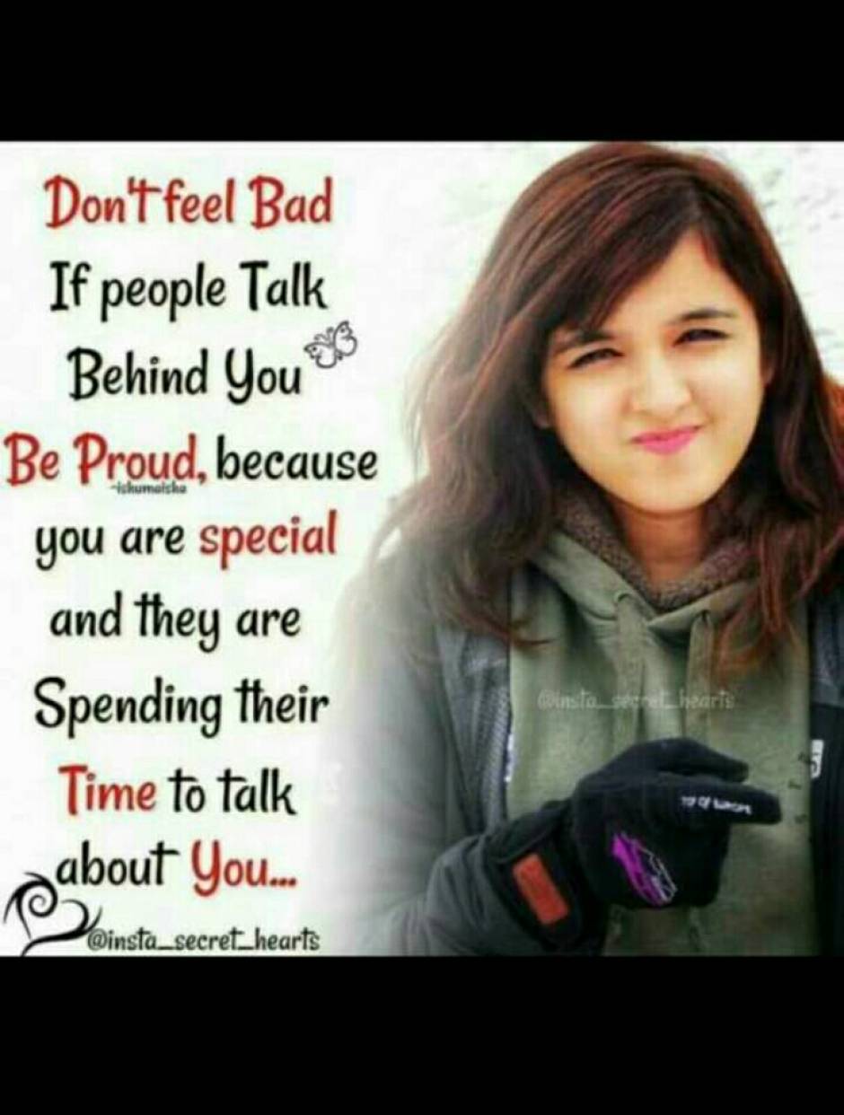 Don't feel bad,Be proud ...