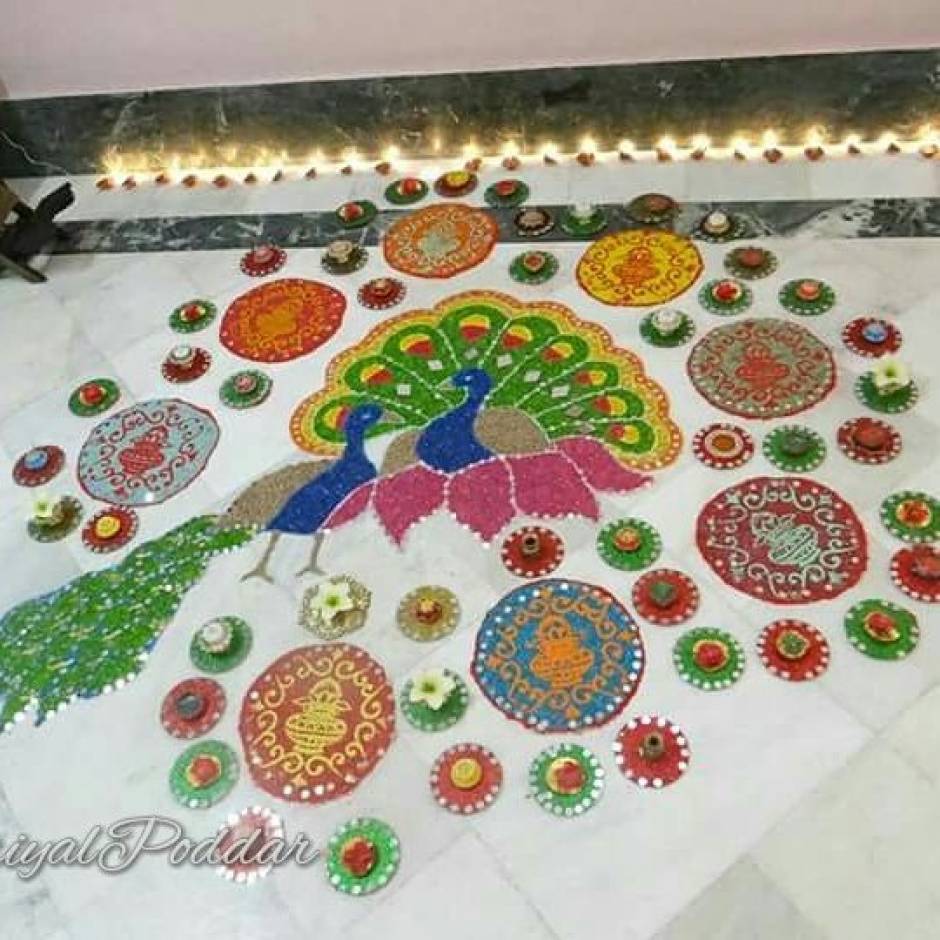 Peacock rangoli