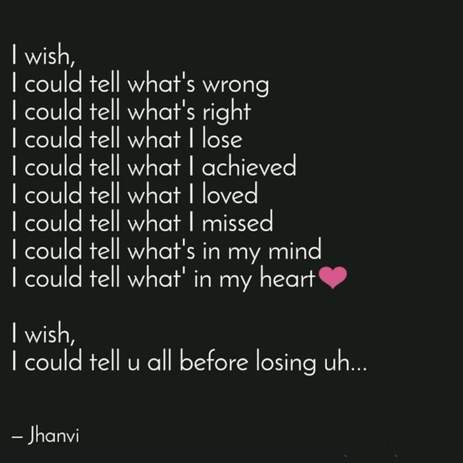 I WISH - poem by Jhanvi Rastogi