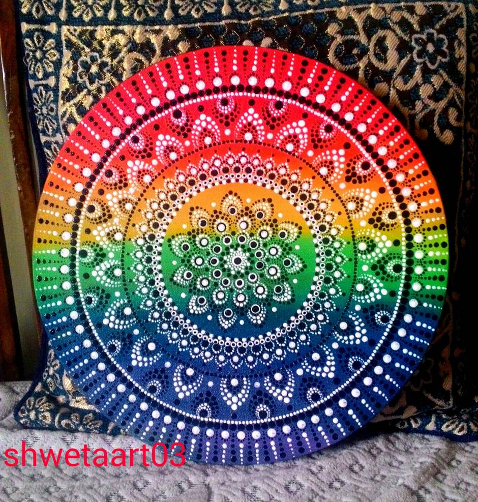Rainbow dot mandala
