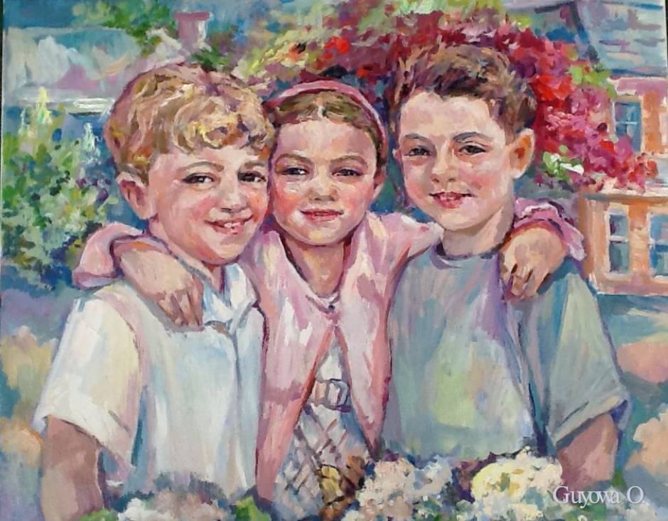 "Siblings" my freshly finished painting