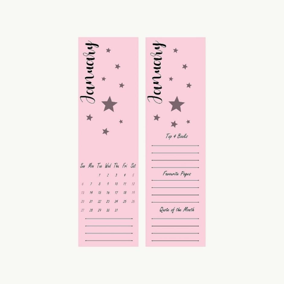 Calendar Bookmark Design