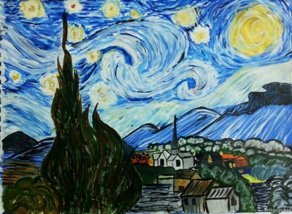 The Starry Night (acrylic)