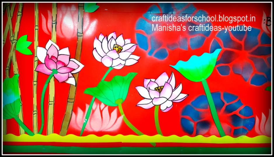 Lotus/ bamboo Bulletin board idea for school ,classroom..