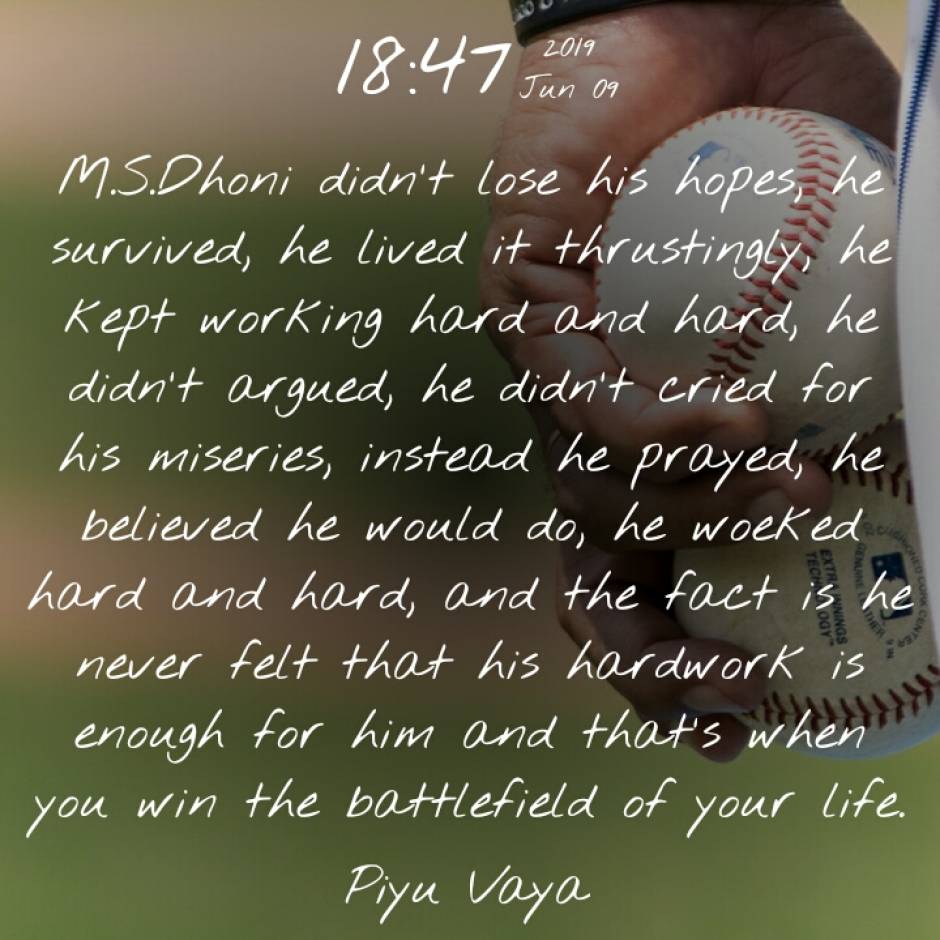 You win, when your hard work is not enough for you.