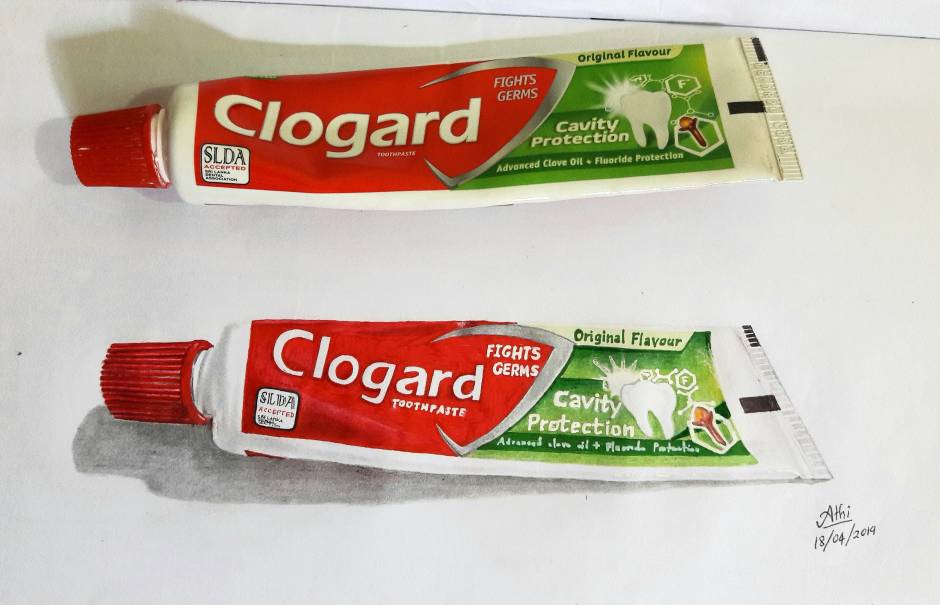 Toothpaste reality drawing
