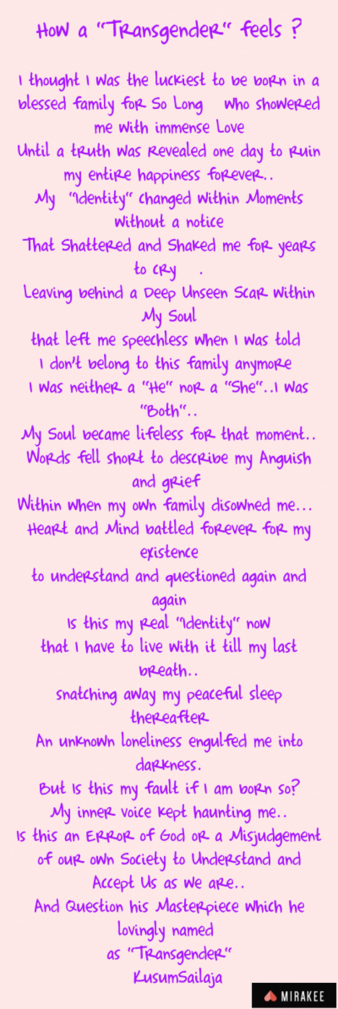 Feelings of a Transgender