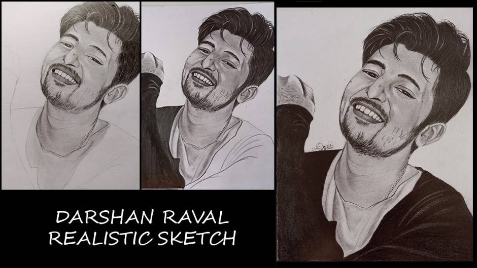 Realistic sketch of Darshan Raval