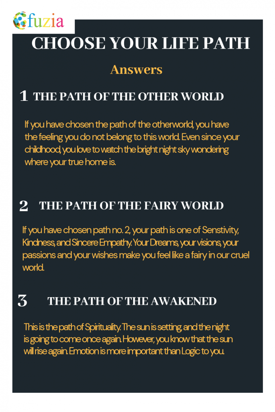 Choose your life path
