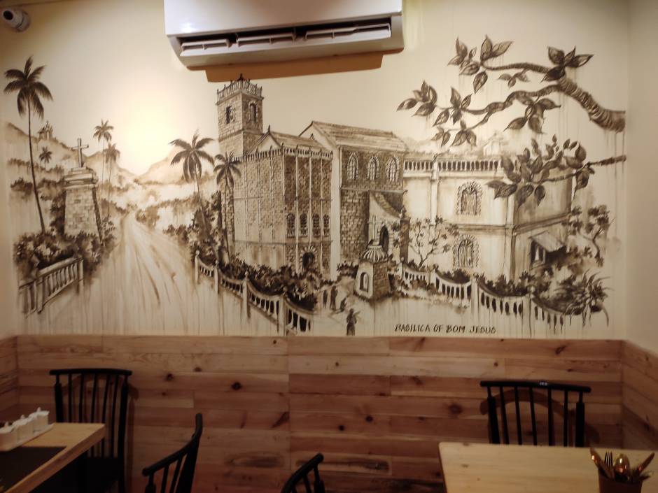 Hand painted restaurant wall