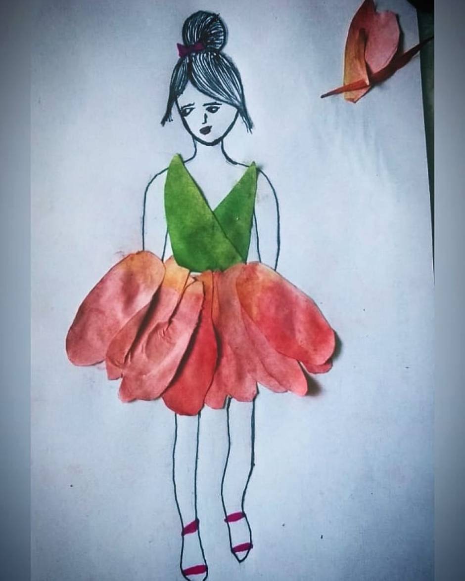 Floral paper doll