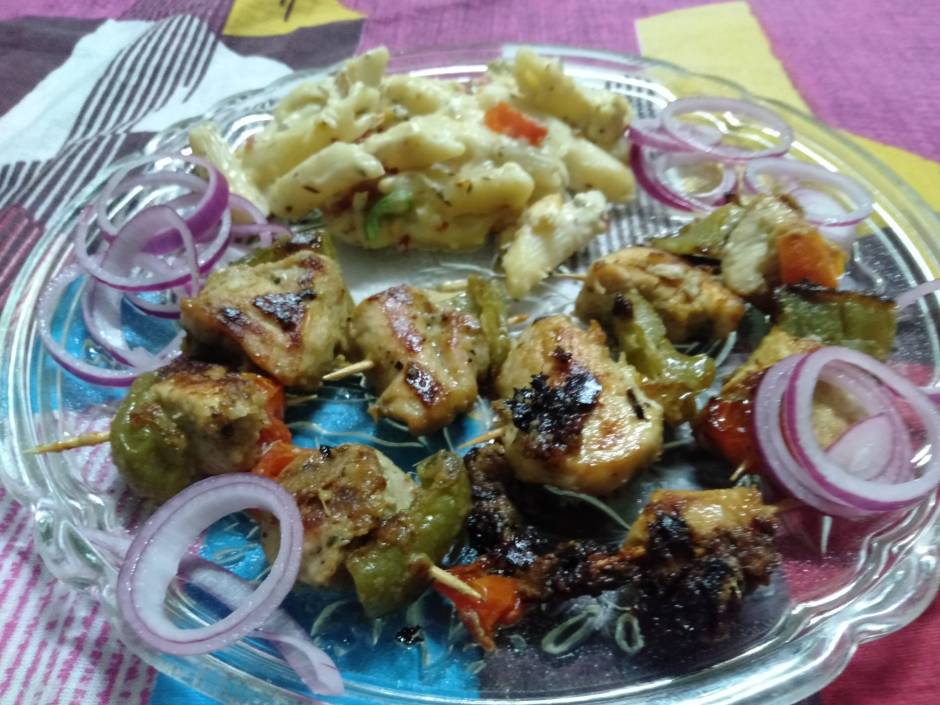 Lemon Kabab with white sauce pazzta