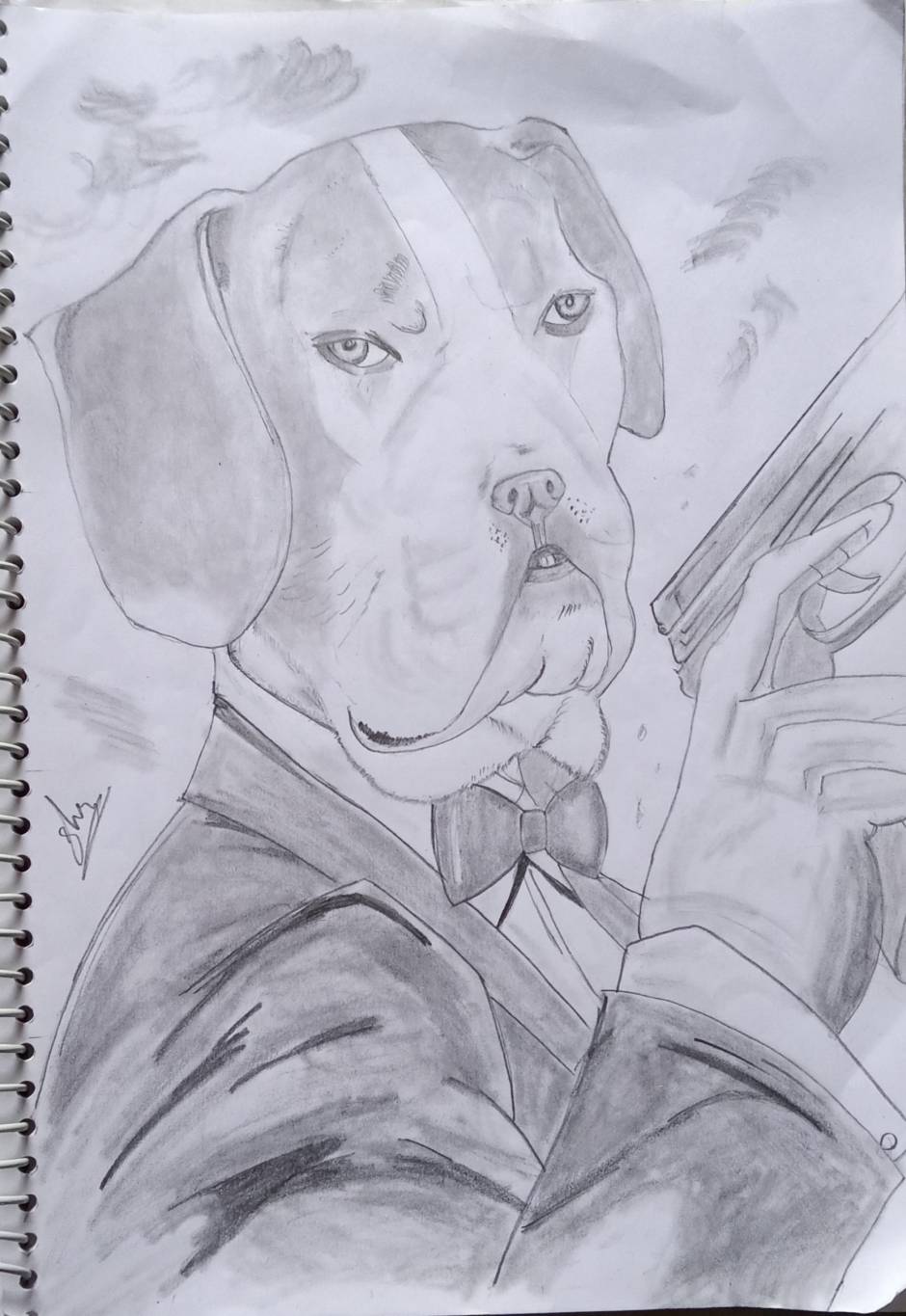 Dog with a gun....