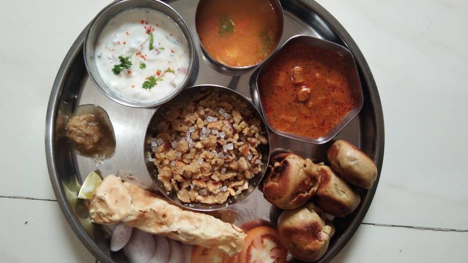 Traditional #Dal bati #churma#gatta sabji# Raita