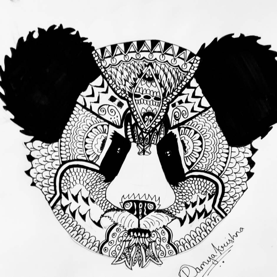 Panda mandala art.