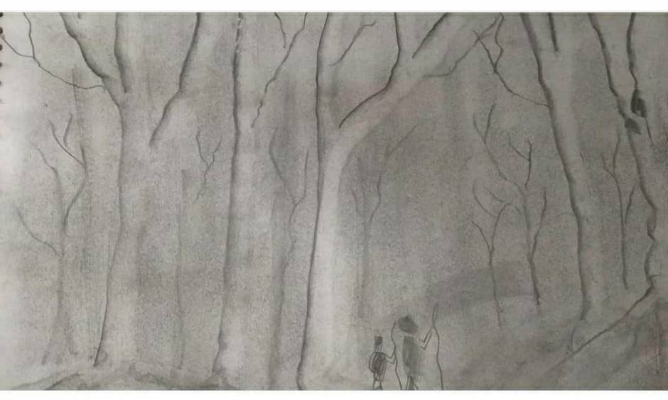 Pencil waste drawing