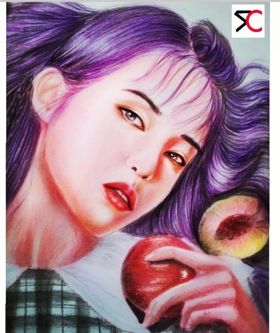 IU pencil color drawing by RCARTWORK