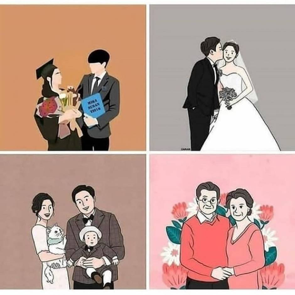 Couple goal illustration through drawing