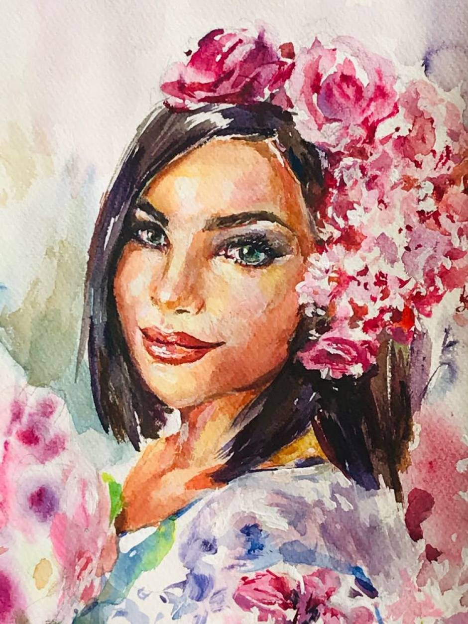 Victoria with flowers ( detail)