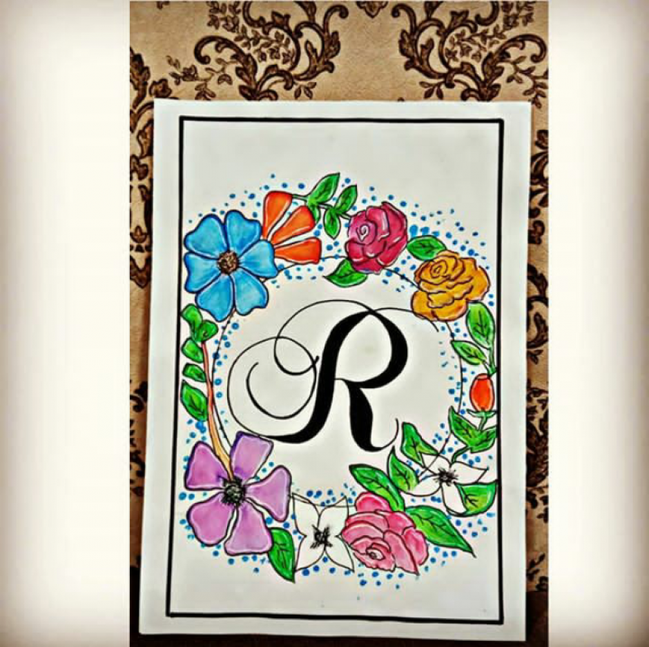 Floral design with Calligraphy