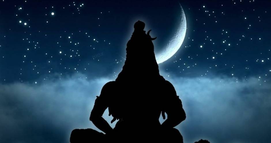 Moon on lord Shiva's head.