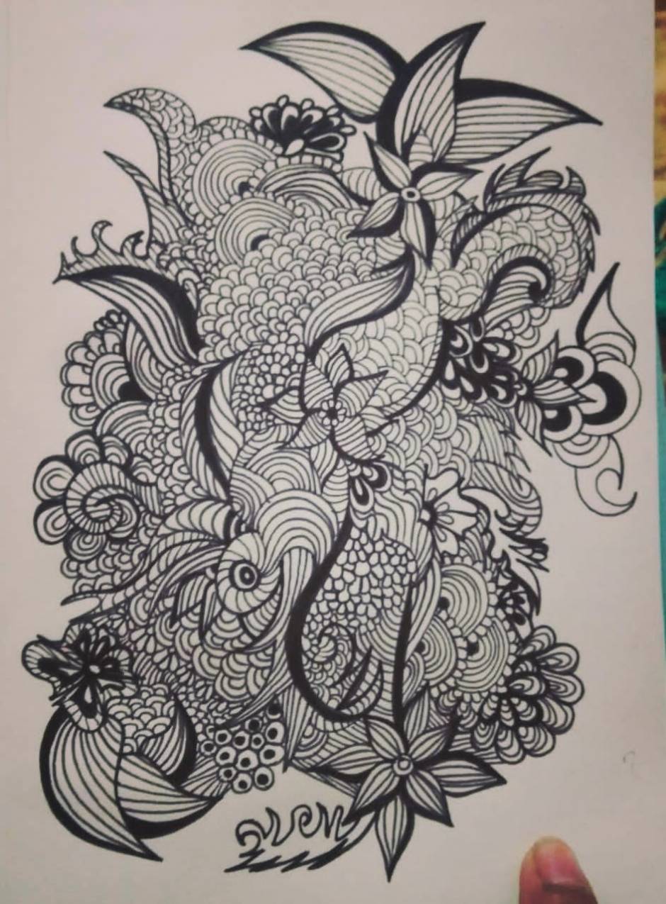 A doodle is a drawing made while a person's attention is otherwise occupied