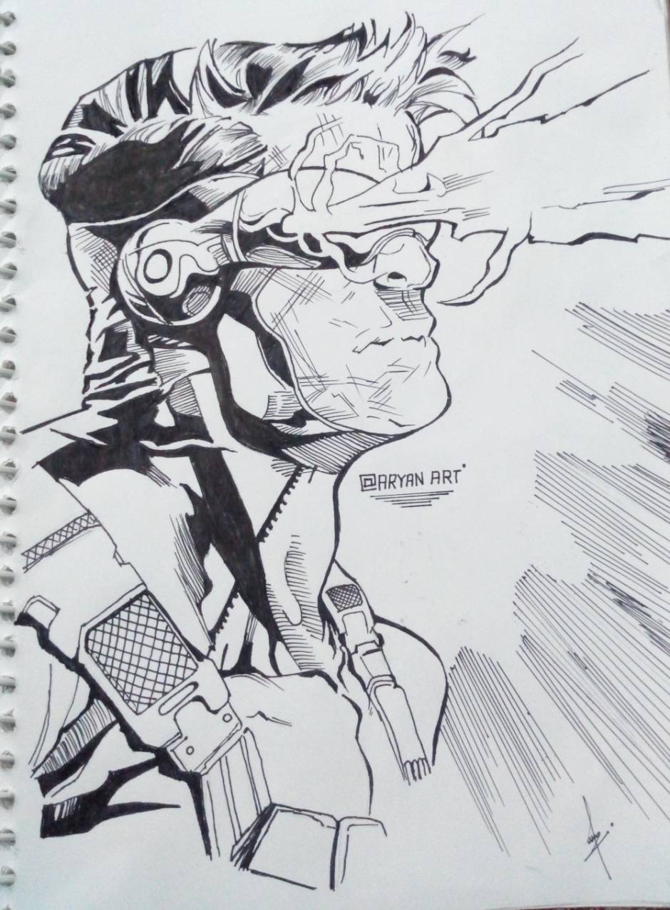Cyclops X-Men edition pen sketch comics Marvel comics