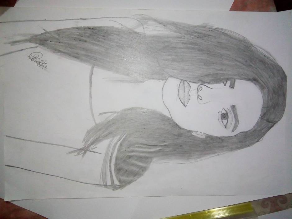 My random painted sketch of girl.