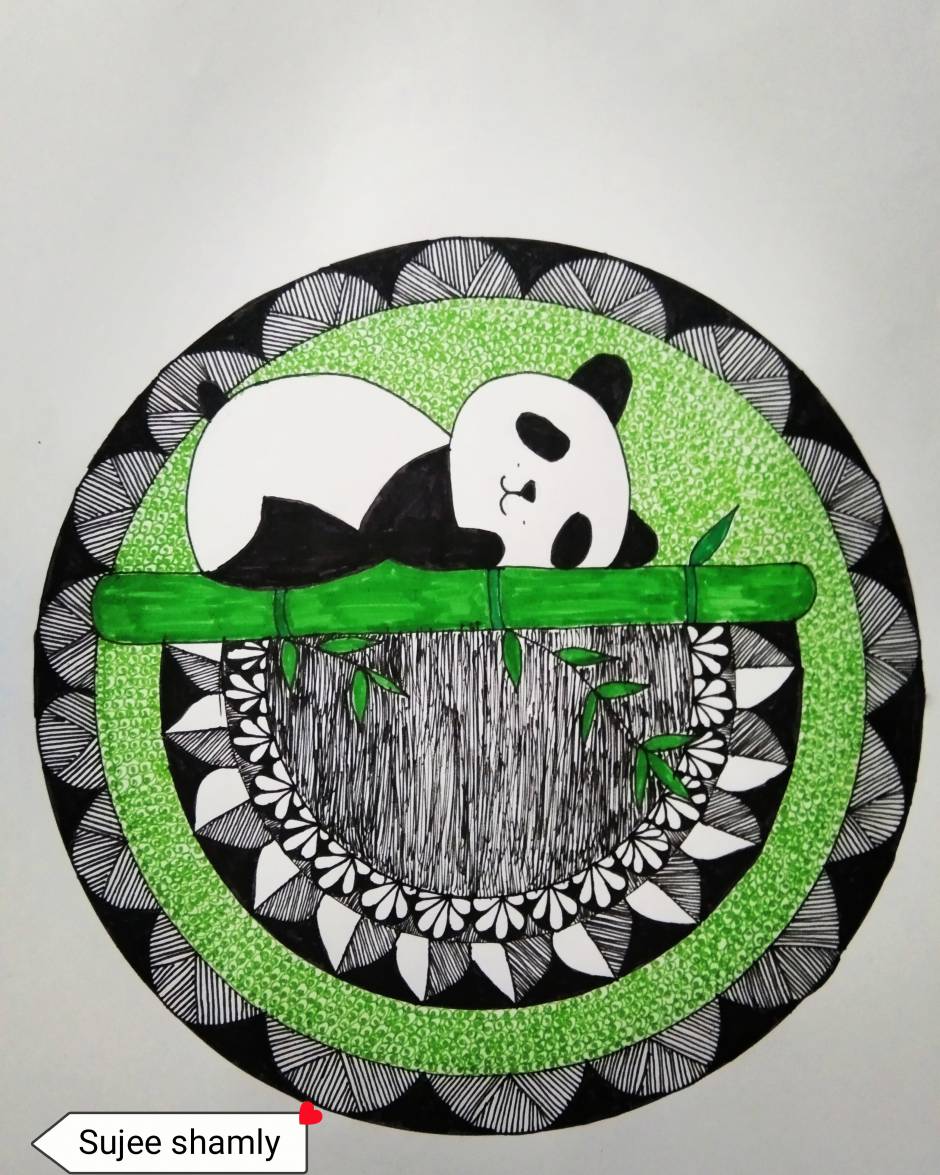 Panda mandala art