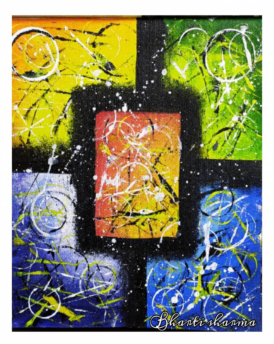 Colourful acrylic painting.....fun with colors