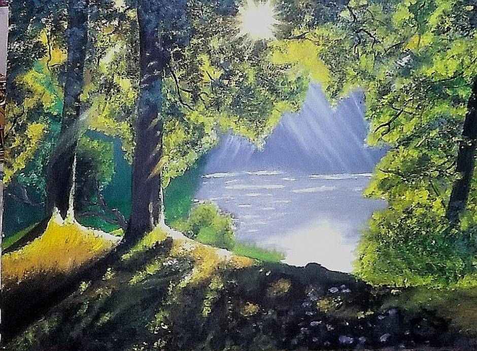 This painting is representing a beautiful scene of nature