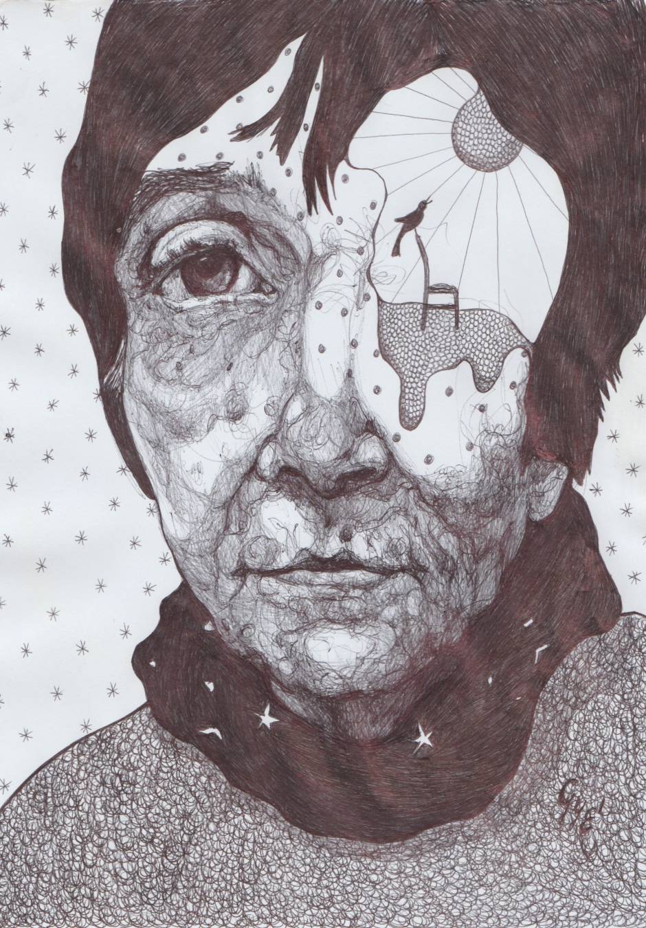 Selfportrait with a chair