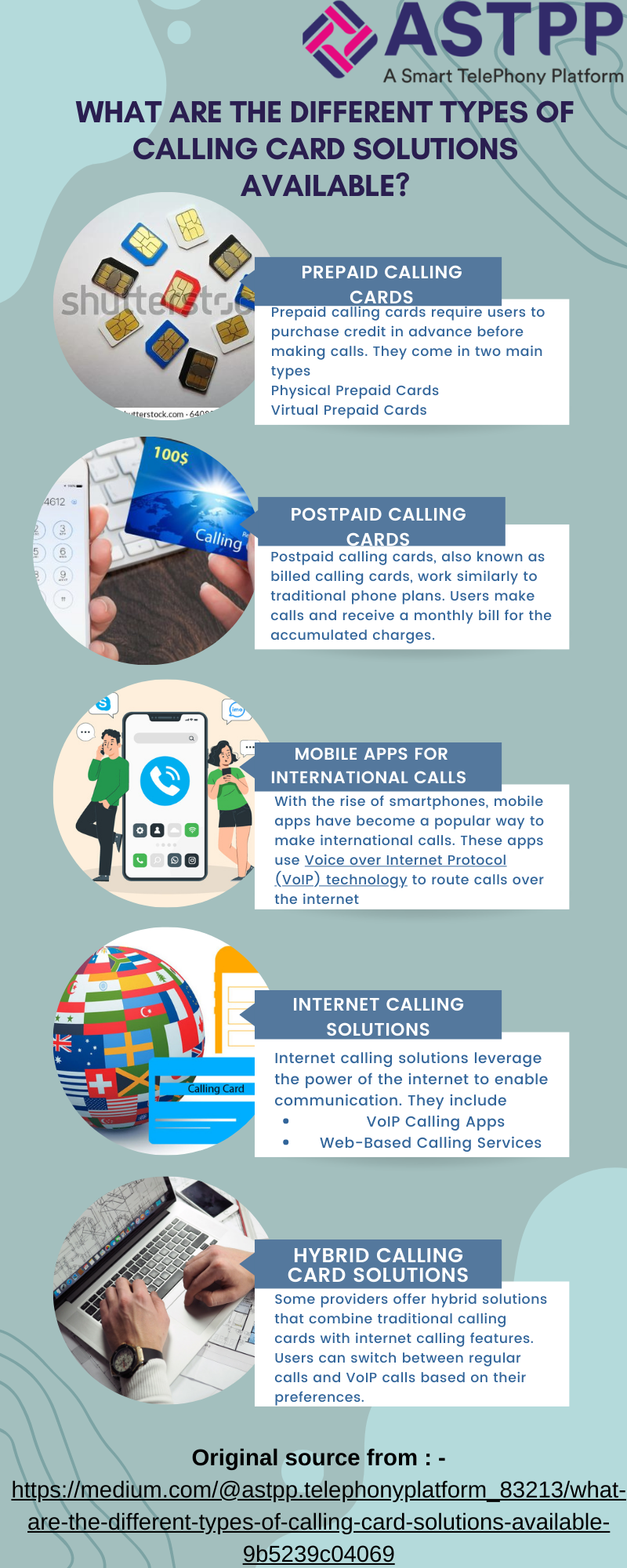 What are the different types of calling card solutions