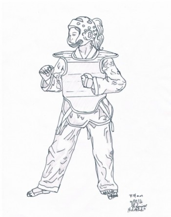 Taekwondo Sparring Drawing