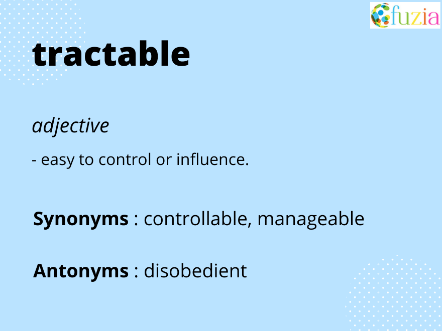 Advanced Vocabulary - 'tractable' - Fuzia
