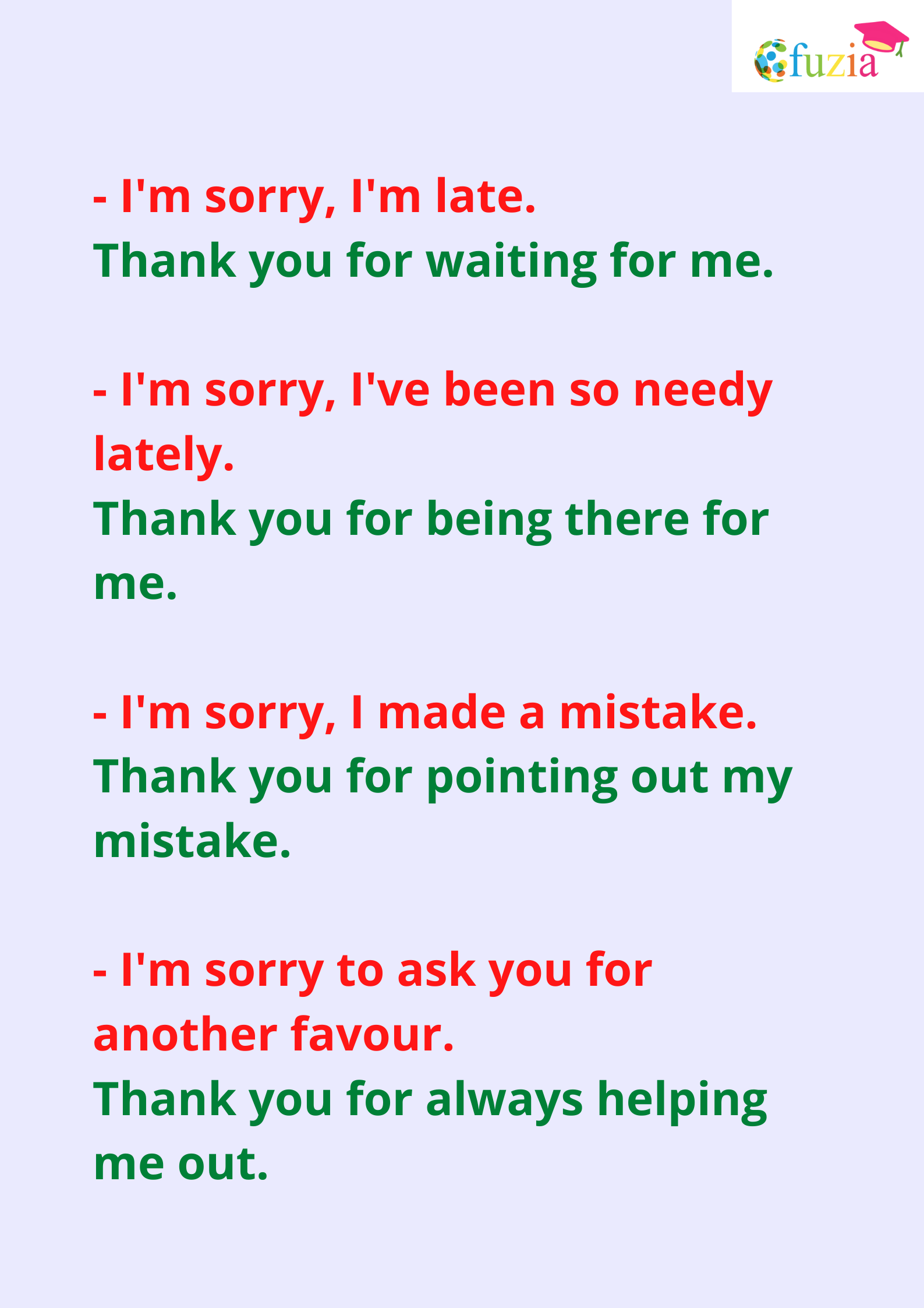 Replace Sorry With Thank You - Fuzia